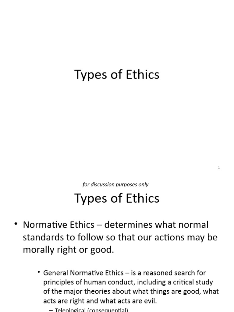 Types of Ethics | PDF | Morality | Philosophical Theories