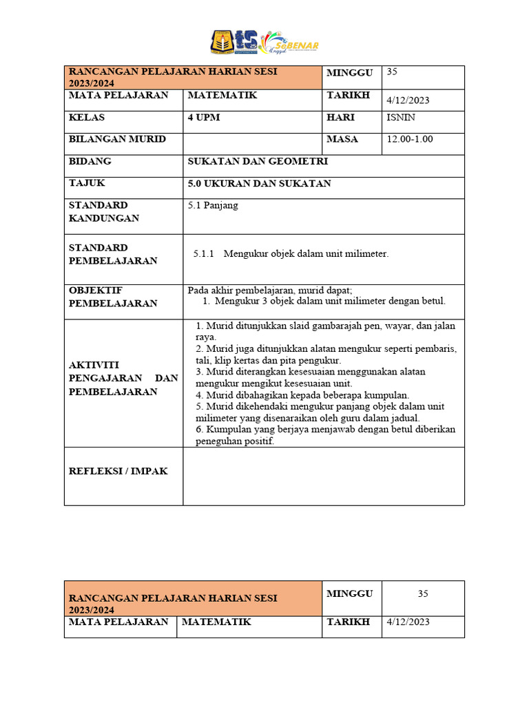 RPH Minggu 35 | PDF
