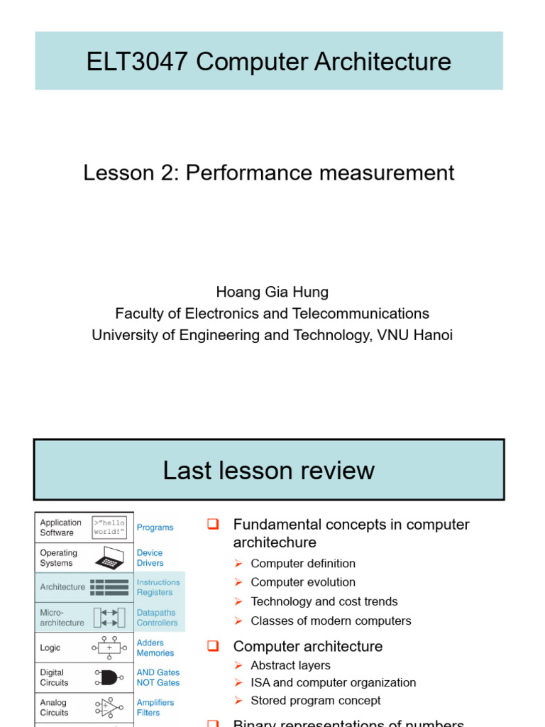 Week 2 - Lecture 2 - Performance Measurement | PDF | Central Processing Unit | Computer Architecture