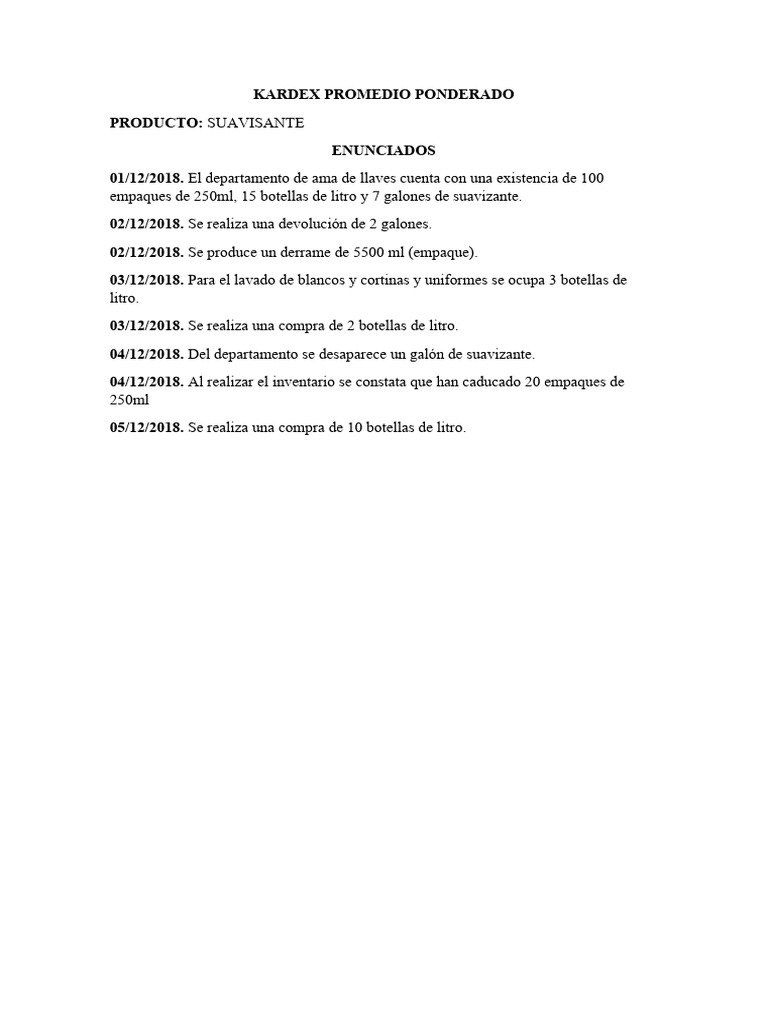 Ejemplo de Kardex | PDF