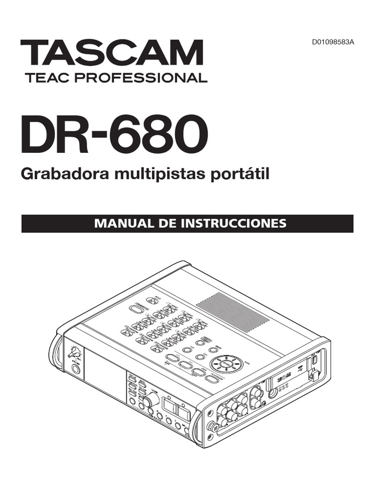 Manual Tascam DR680 | PDF