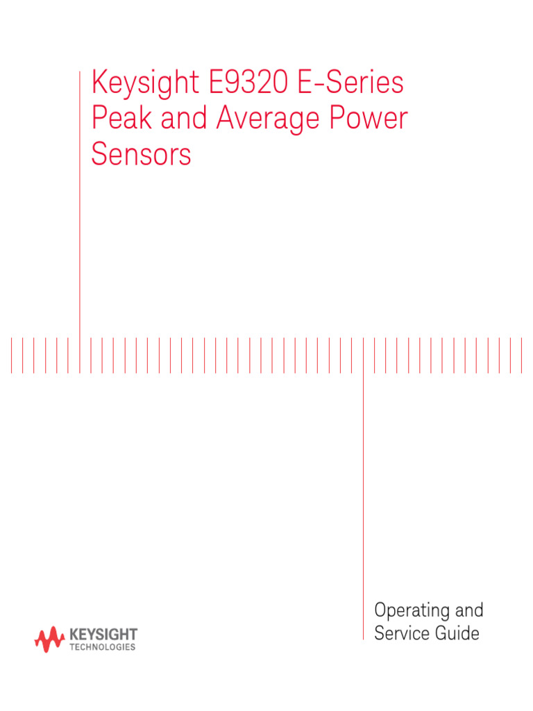 Keysight E9320 E-Series Peak and Average Power Sensors: Operating and ...