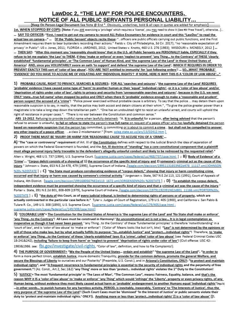 Police Encounters and Probable Cause | PDF | Probable Cause | Search ...