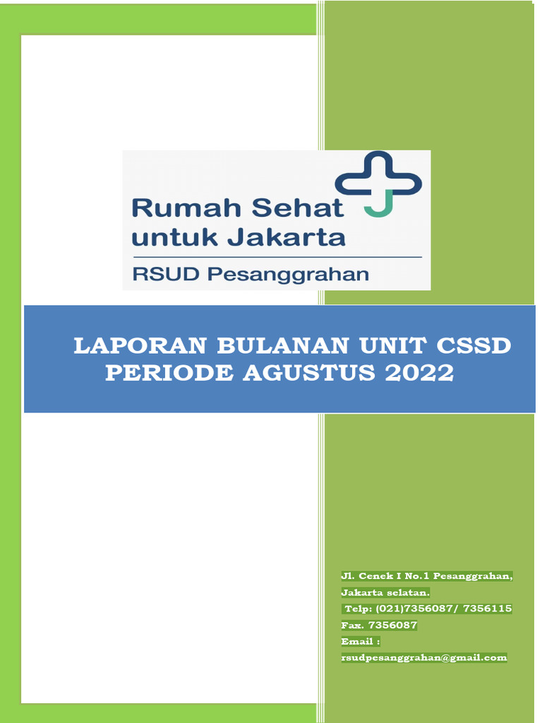 Laporan CSSD Agustus 2022 | PDF