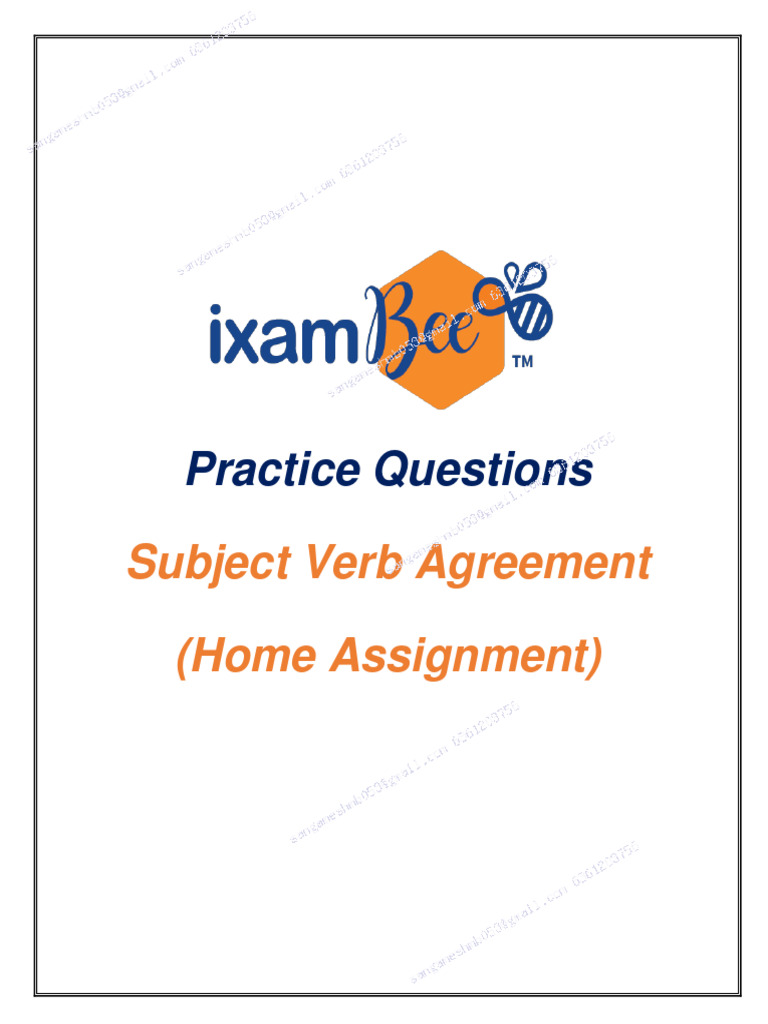 Subject-Verb Agreement Practice Quiz | PDF | Cognitive Science ...