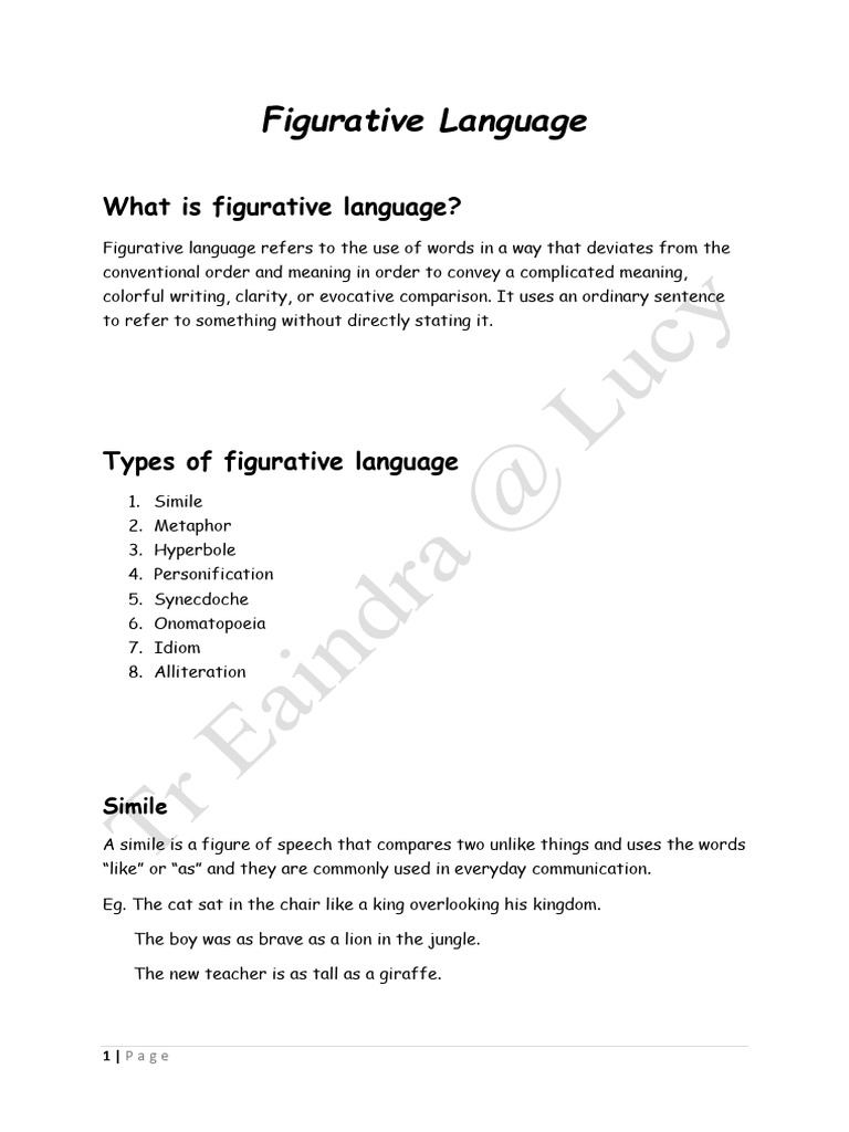 Figurative Language | PDF | Metaphor | Linguistics