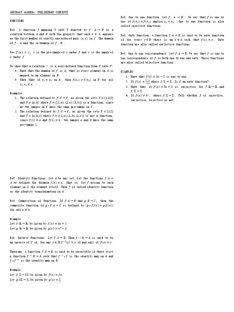AA.L2 Preliminary Concepts Functions | PDF | Function (Mathematics) | Functions And Mappings