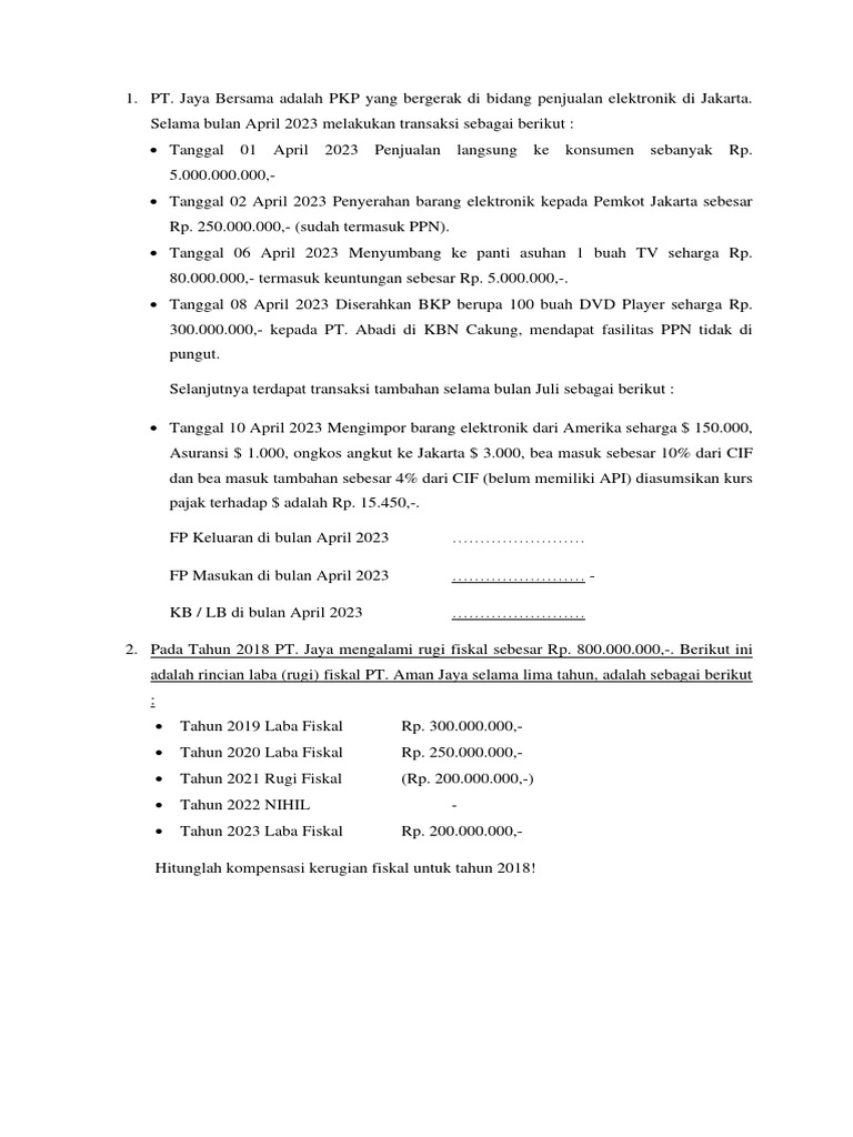 Kuis UAS Manajemen Perpajakan | PDF