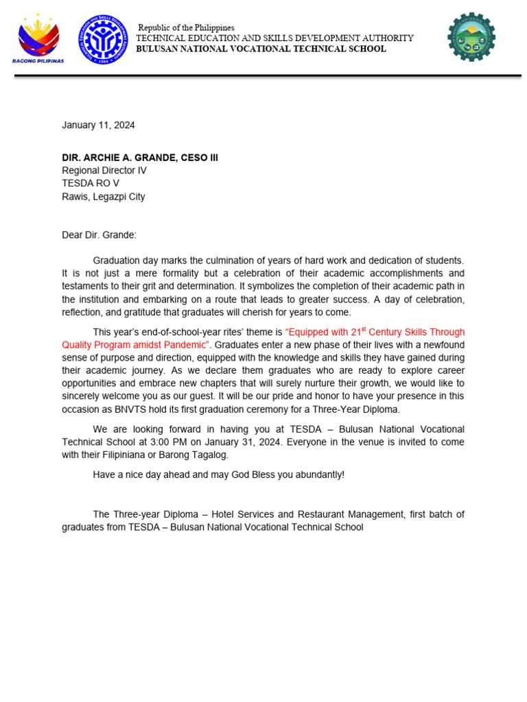 Grad Letter Final | PDF