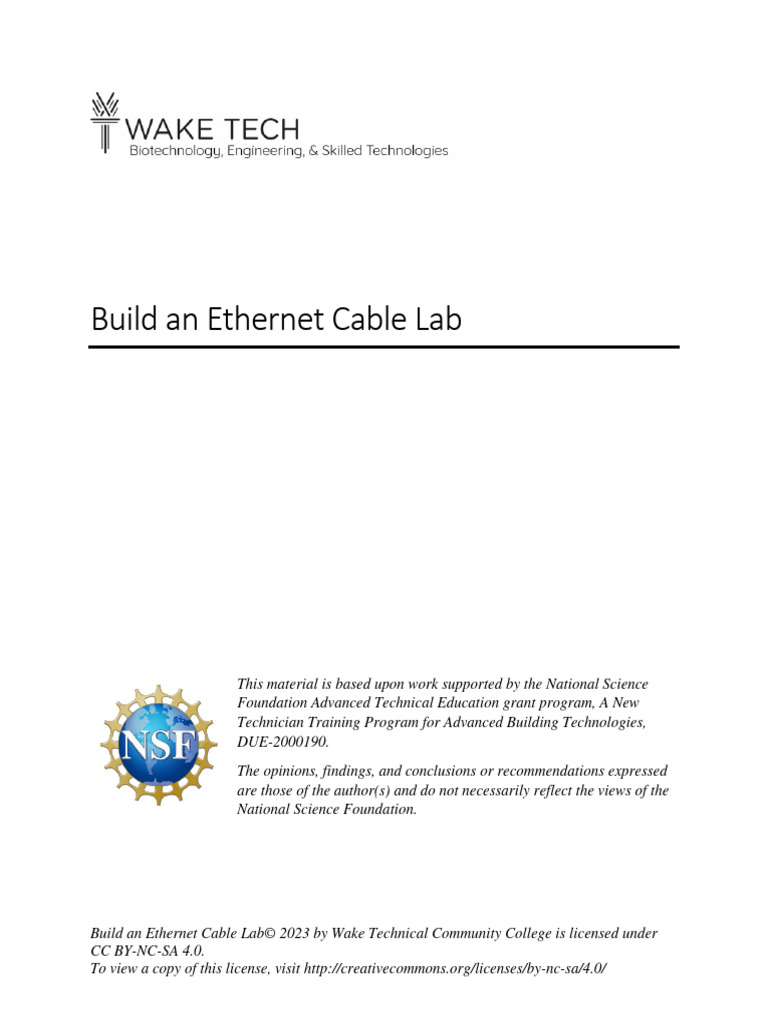 BAT-111 - Build An Ethernet Cable Lab - 1 | PDF | Information And ...