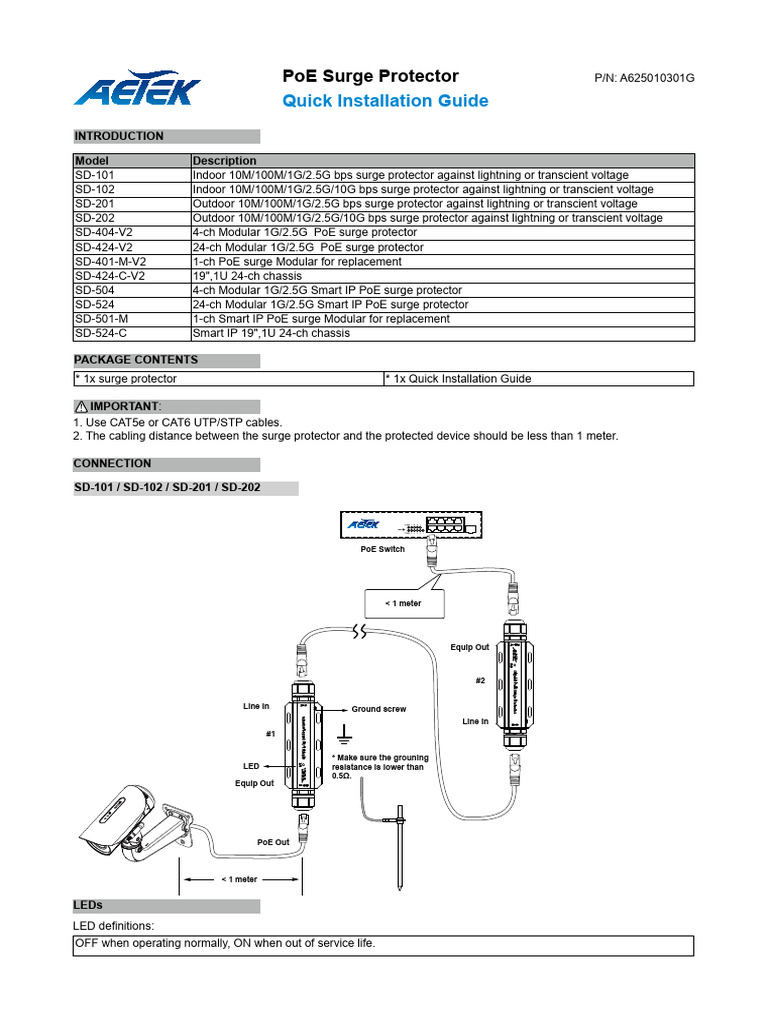 PoE Surge Protector Series - QIG - 230615 | PDF | Manufactured Goods ...