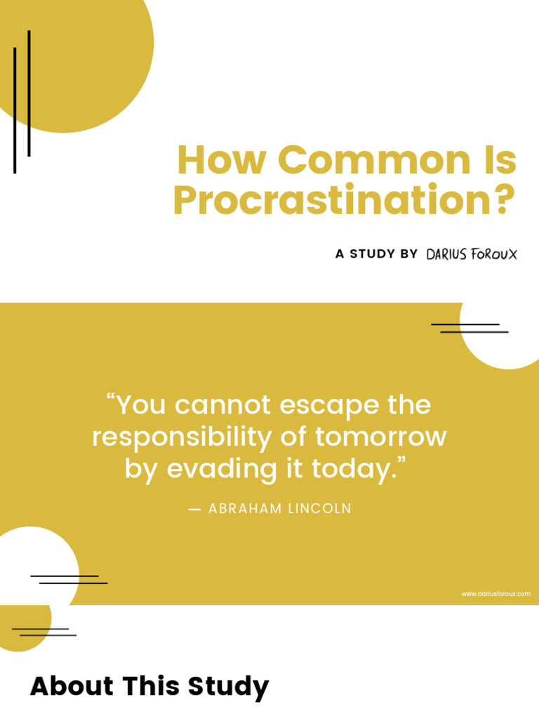 How Common Is Procrastination A Study by Darius Foroux | PDF ...