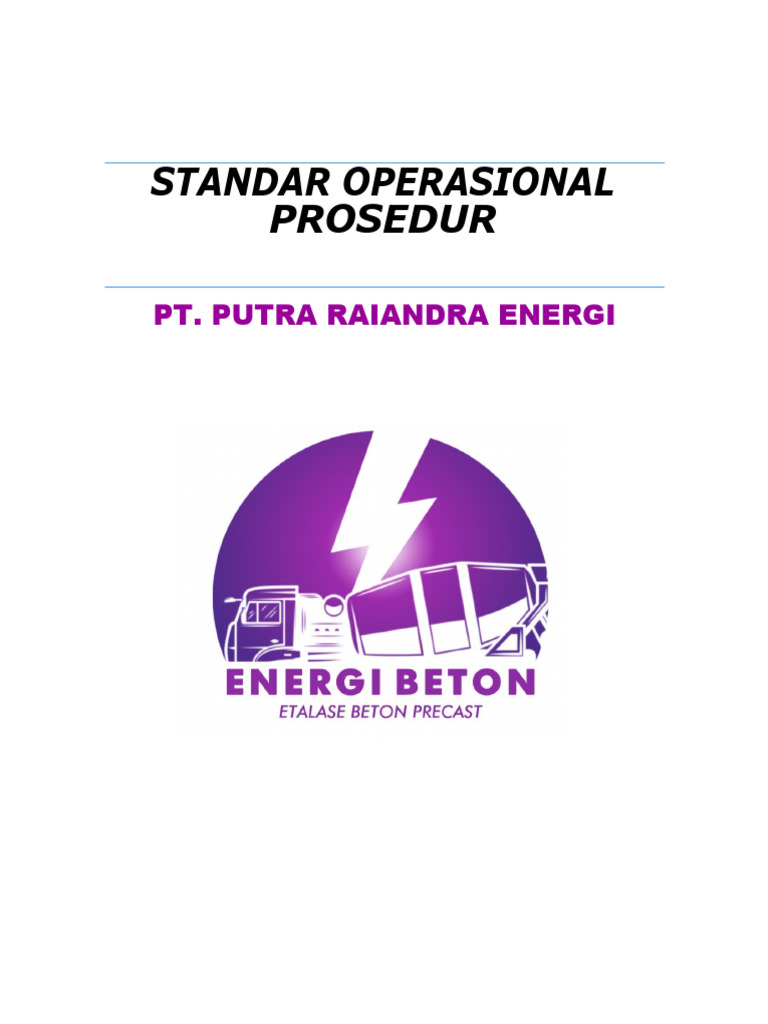 Prosedur Operasional Batching Plant | PDF | Bisnis