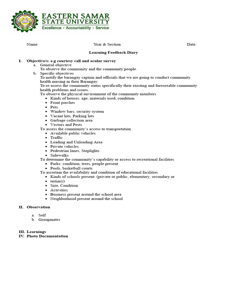 Learning Feedback Diary - CHN | PDF | Science & Mathematics