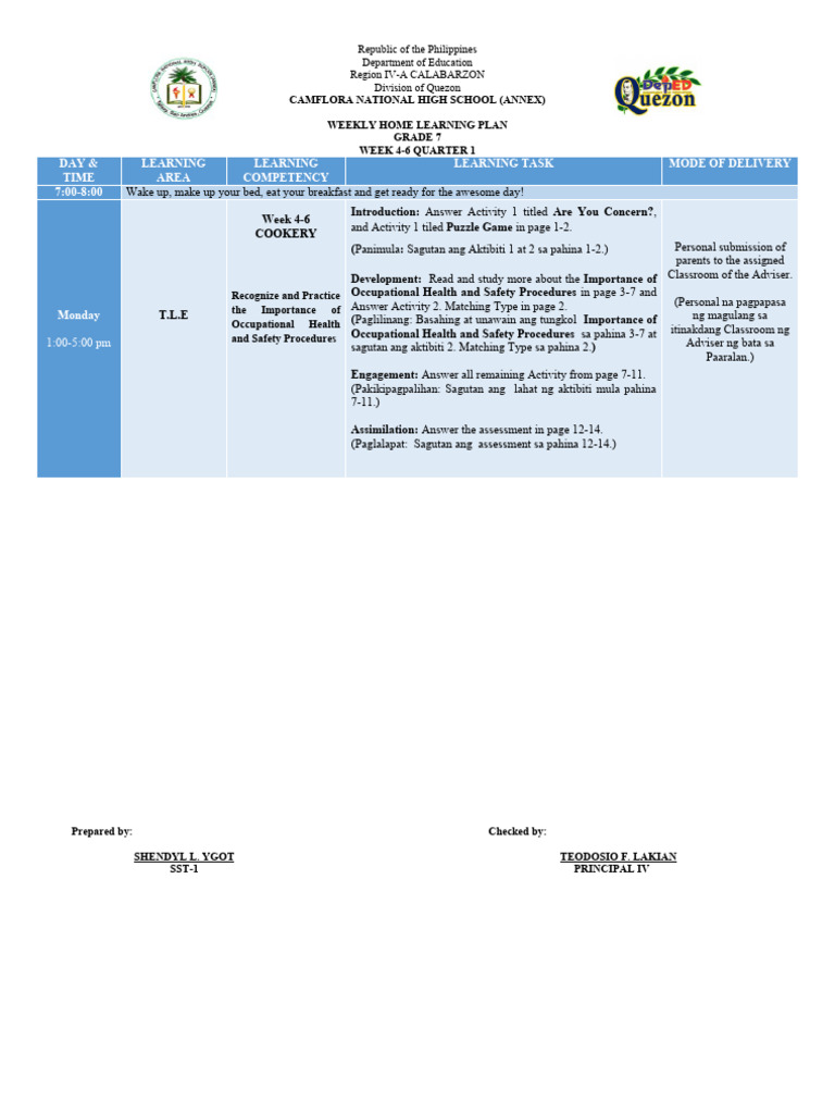 WHLP TLE7 w4-6 q1 | PDF