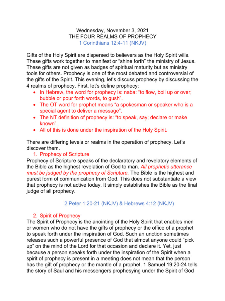 Four Realms of Prophecy Explained | PDF | Prophecy | Revelation