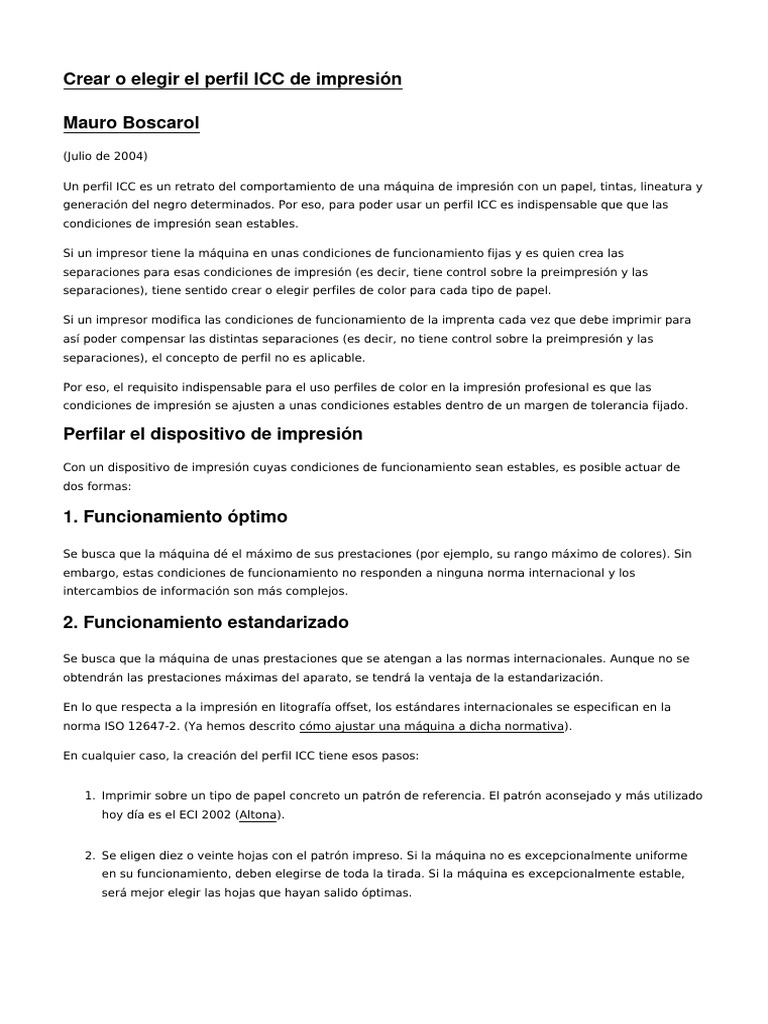 Crear o Elegir El Perfil ICC de Impresion | PDF | Imprenta | Papel