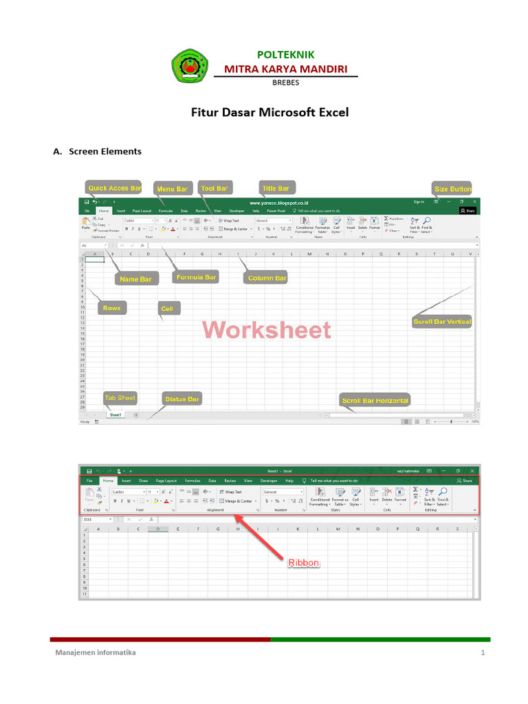 Fitur Dasar Microsoft Excel | PDF