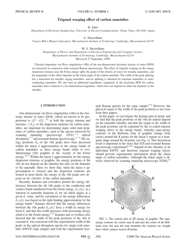 Trigonal Warping Effect of CNTs | PDF