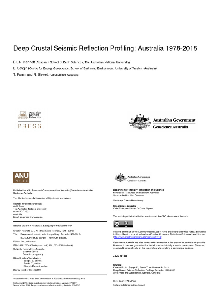 Deep Crustal Seismic Reflection Profiling - Australia 1978-2015 | PDF ...