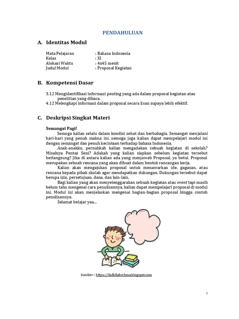 Modul Proposal Kelas XI 2 Pembelajaran | PDF Modul Proposal Kelas XI 2 Pembelajaran | PDF