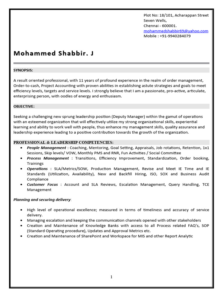 Shabbir Mohammed | PDF | Customer Relationship Management | Sales