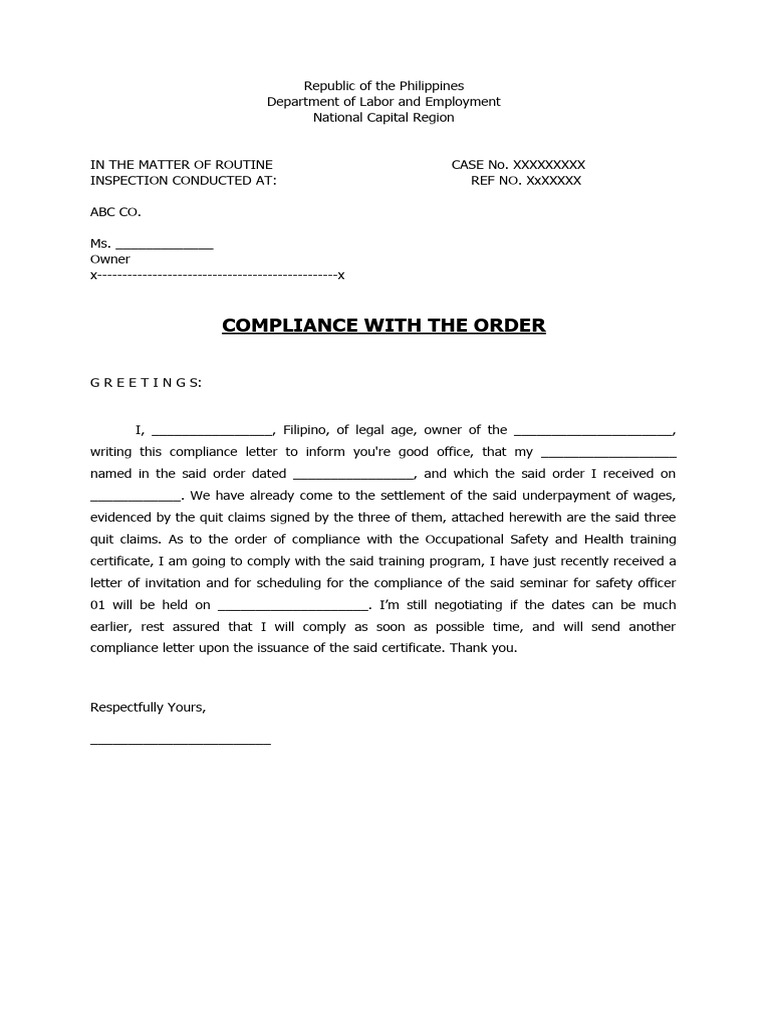Compliance Letter | PDF