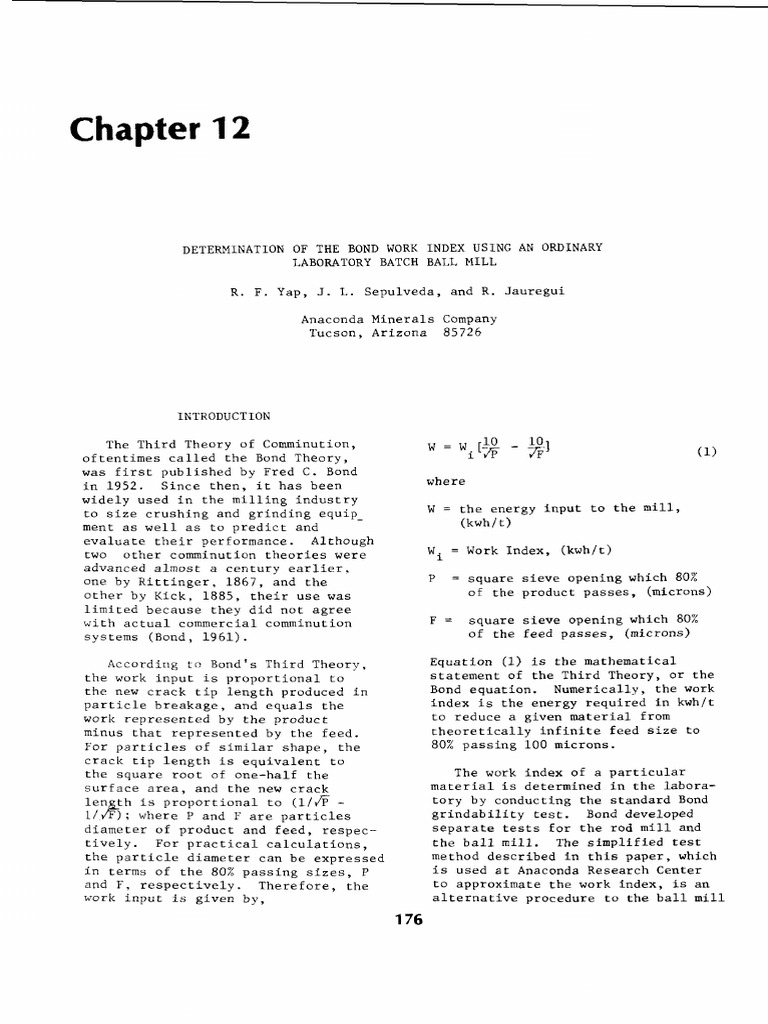 Determination of The Bond Work Index Using | PDF | Mill (Grinding ...