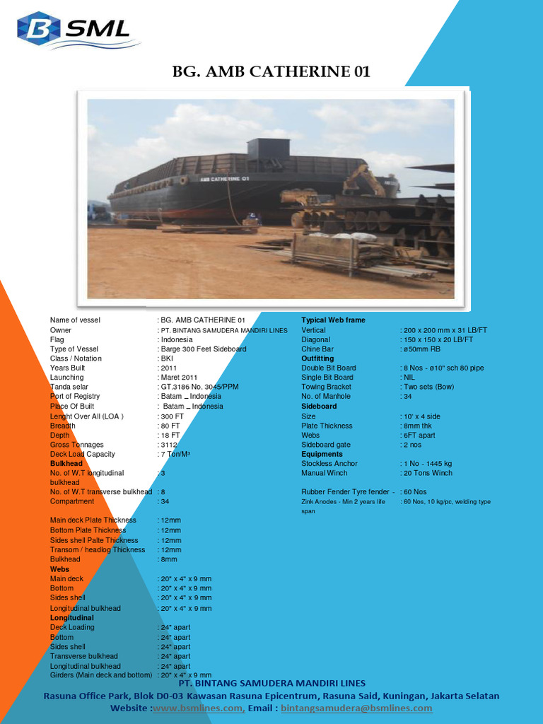 SP Bg. Amb Catherine 01 | Download Free PDF | Tonnage | Water Transport