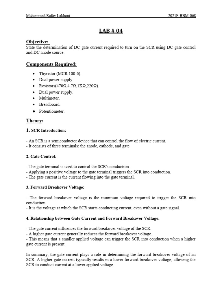 Power Electronic Lab 4 | PDF | Rectifier | Amplitude