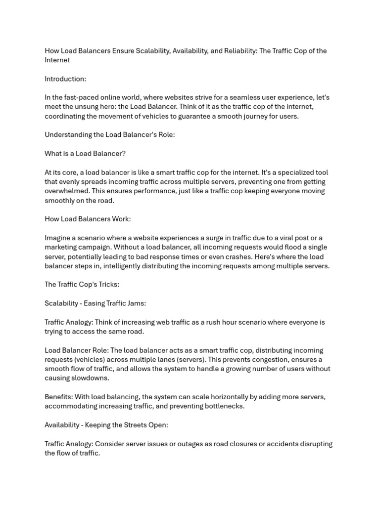 How Load Balancers Ensure Scalability | Download Free PDF | Load Balancing (Computing) | Internet