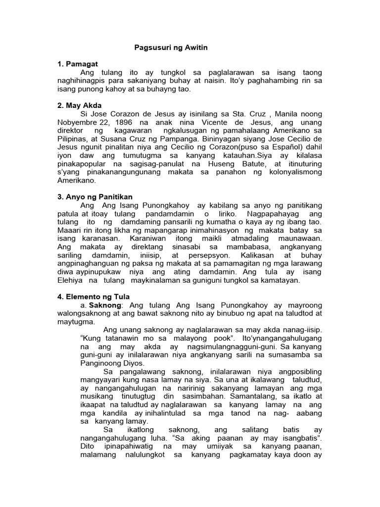 Pagsusuri NG Tula | PDF