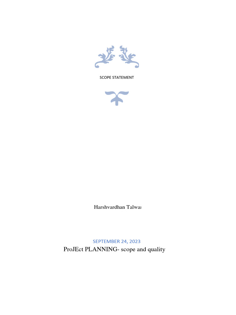 Scope Statement (2023 - 10 - 19 13 - 42 - 05 Utc) | PDF | Food And Drink