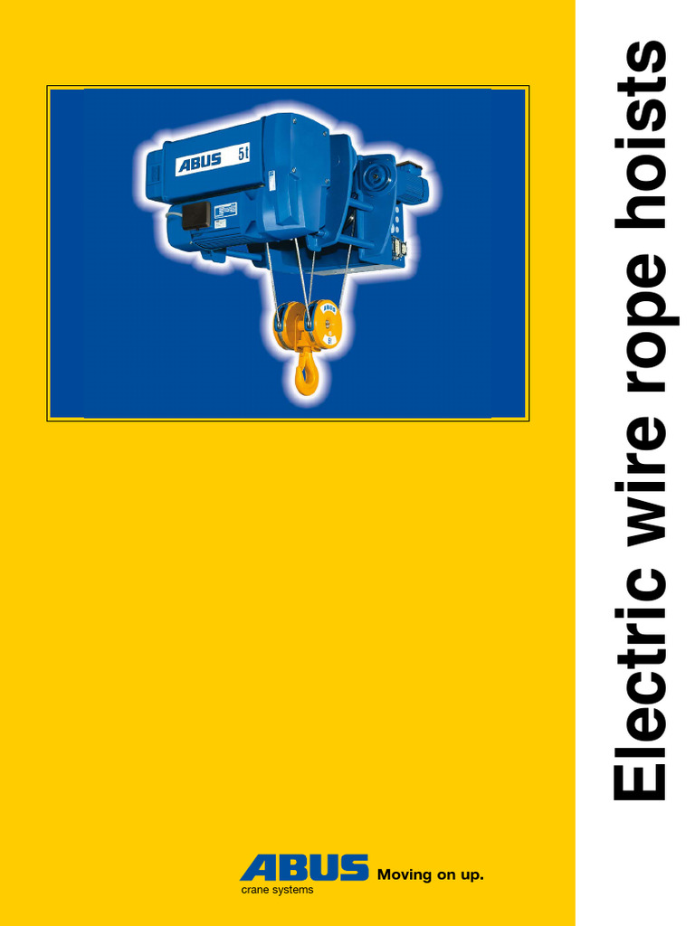 Abus Electric Wire Rope Hoists | PDF | Electric Motor | Crane (Machine)