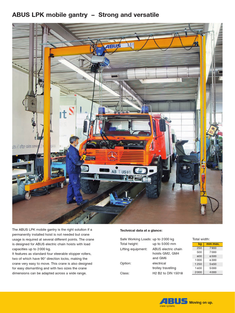 ABUS LPK Mobile Gantry | PDF | Crane (Machine) | Transport Infrastructure
