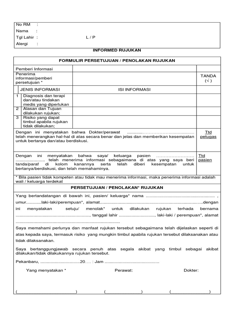 Informed Consent Rujukan | PDF
