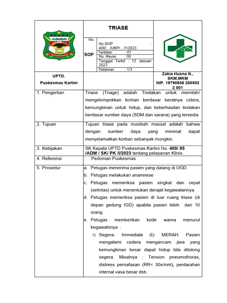 Sop Triase | PDF