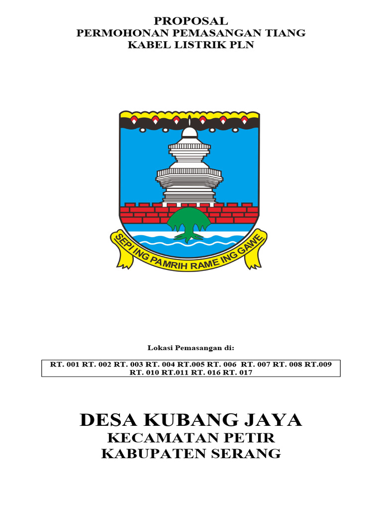 Proposal Permohonan Pemasangan Tiang Lis | PDF