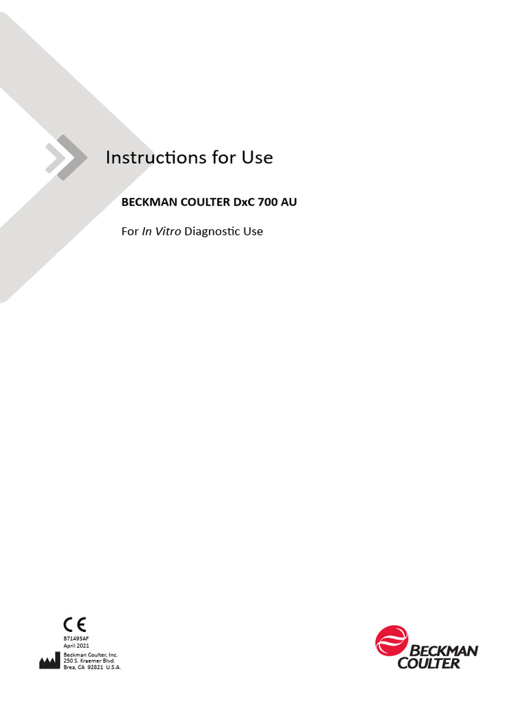 DxC 700 AU Instructions for Use | PDF