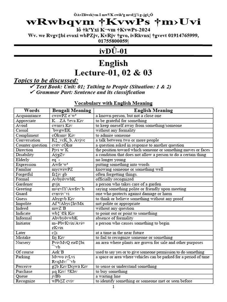English (Round-02) 2024 (1) | PDF | Communication | Grammar