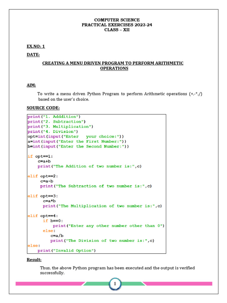 Class Xii Practical Exercises 2023-24 | PDF