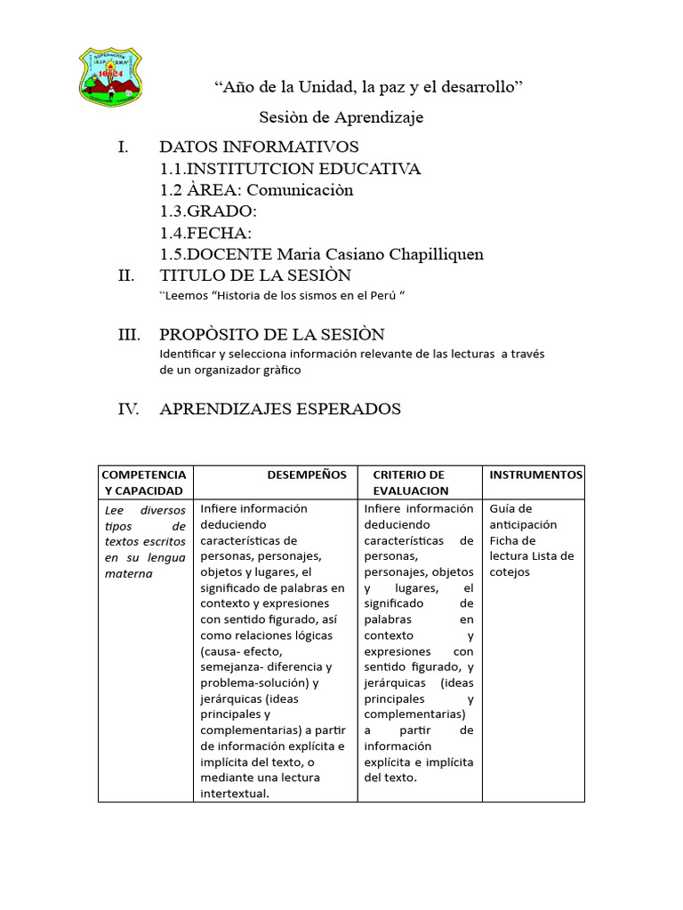 SESION DE SIMULACRO DE SISMO SECUNDARIA | PDF | Temblores | Defensa Civil SESION DE SIMULACRO DE SISMO SECUNDARIA | PDF | Temblores | Defensa Civil