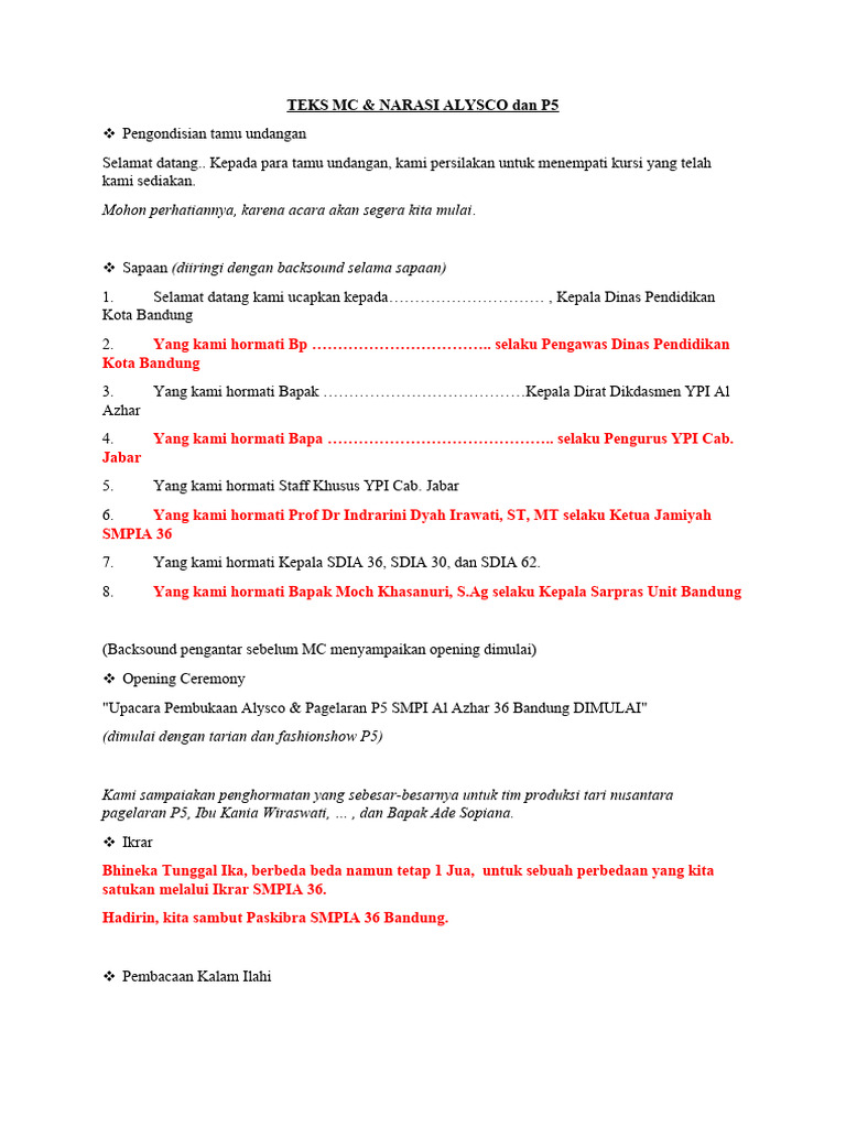 Teks MC Alysco Dan P5 | PDF