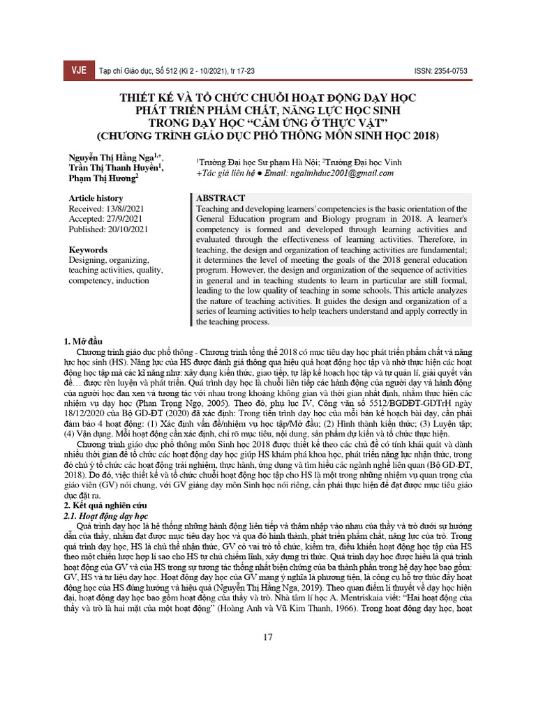 Nguyn TH HNG Nga TRN TH Thanh Huyn PHM TH HNG | PDF