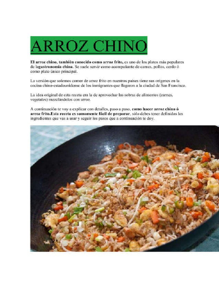 Receta Arroz | PDF