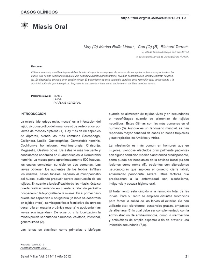 Vista de Miasis Oral | PDF