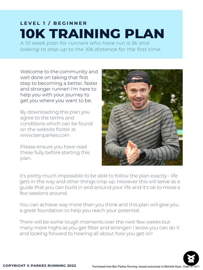 10K Training Plan | PDF | Running | Strength Training