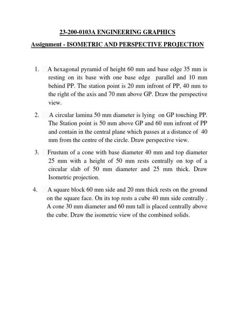 Isometric And Perspective Projection Pdf