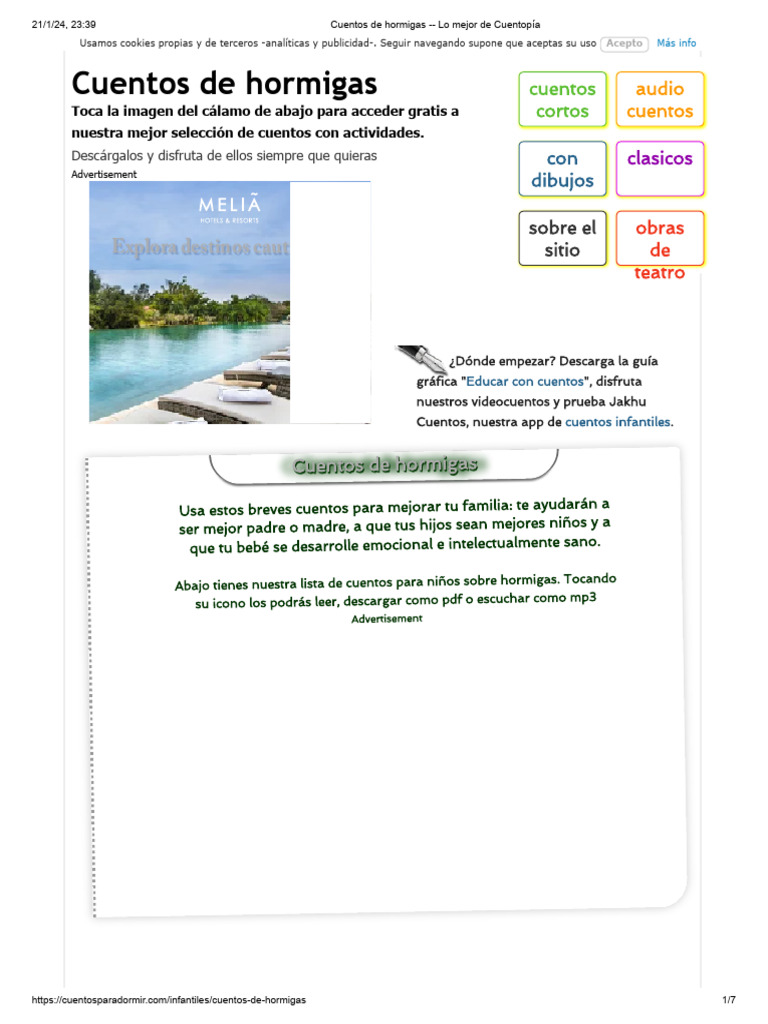Cuentos de Hormigas para Niños PDF | PDF