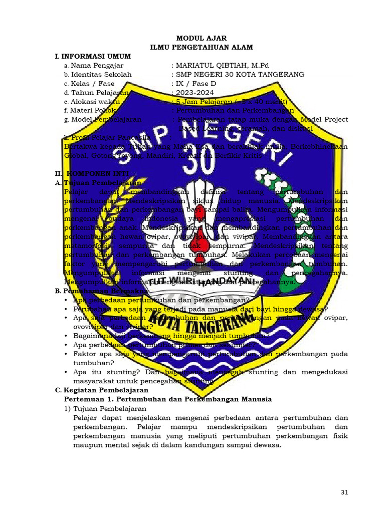 Modul Ipa Kelas 9 | PDF